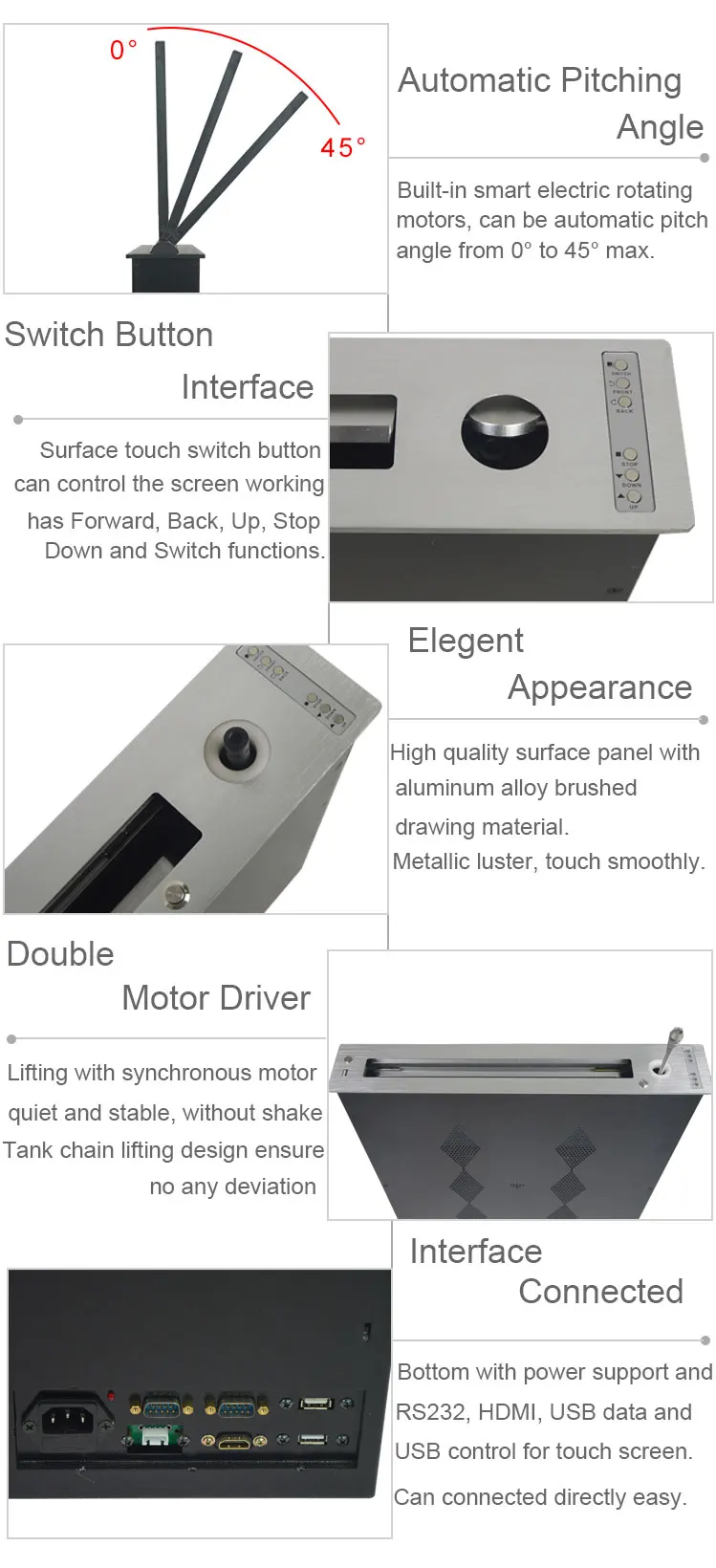 Bnt 15.6 Inch Table Mount Touch Screen Lcd Monitor Lift For Video ...