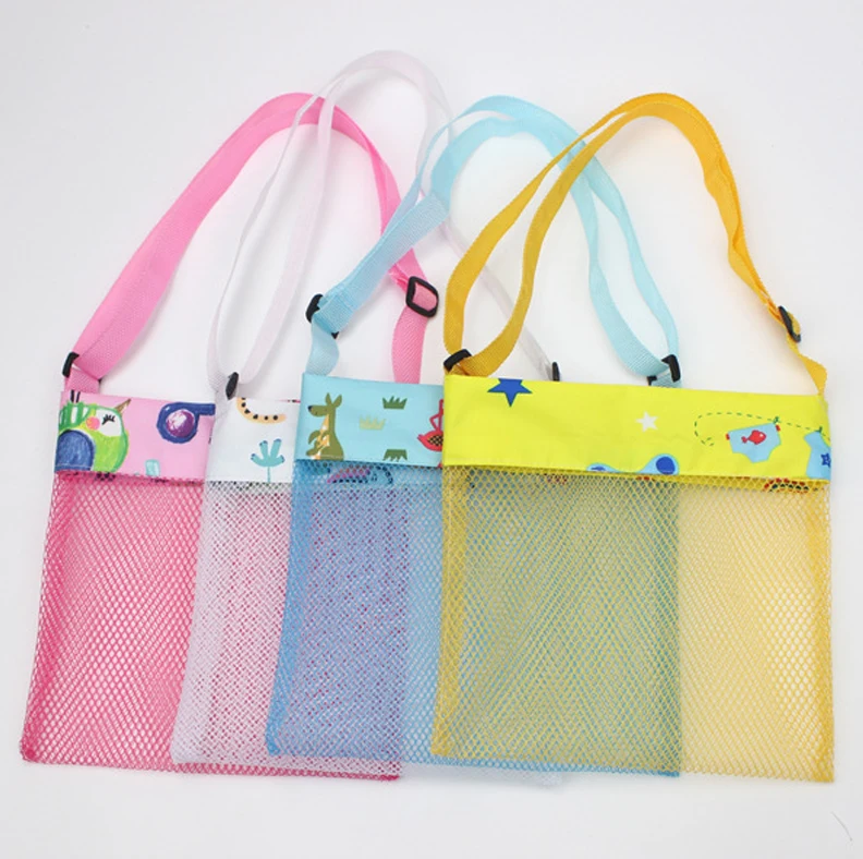 Colorful Mesh Beach Bags Breathable Sea Shell Bags With Adjustable ...