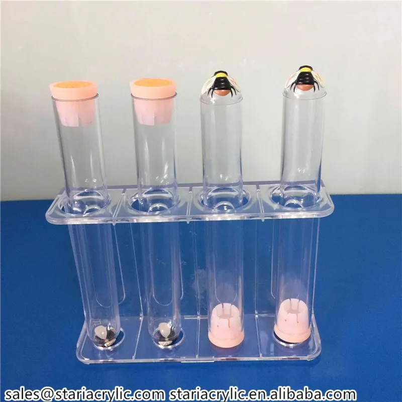 U Shaped Clear Acrylic Tube Holder Test Tube Rack in Lab 4 Slots ...