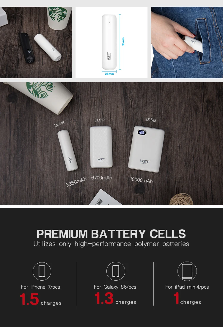 Wst Mini Design Portable 20650 Lithium Battery 3350mah Small Power ...