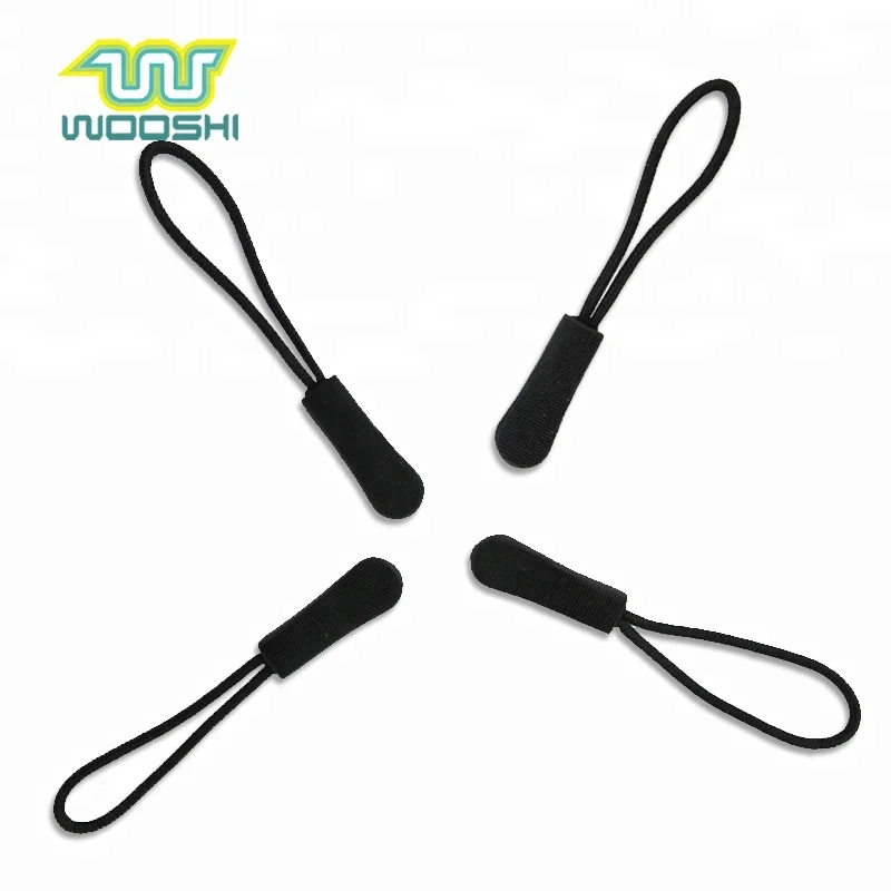 Custom color PVC string zipper pull for shoulder bag soft TPU cord ...