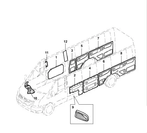 Genuine Side Sliding Door Inner Trim Panel For Ford Transit V348 Bc19 ...