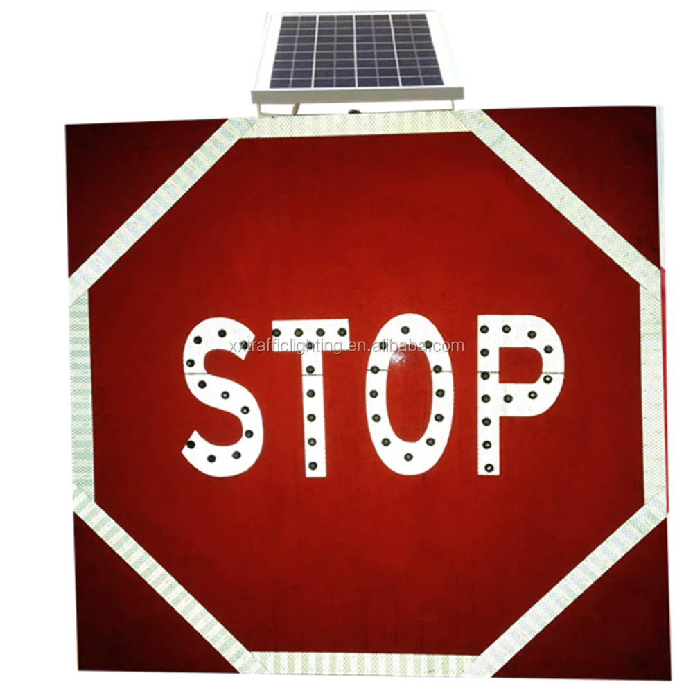 led traffic signal light solar led bus stop sign for road safety sign ...