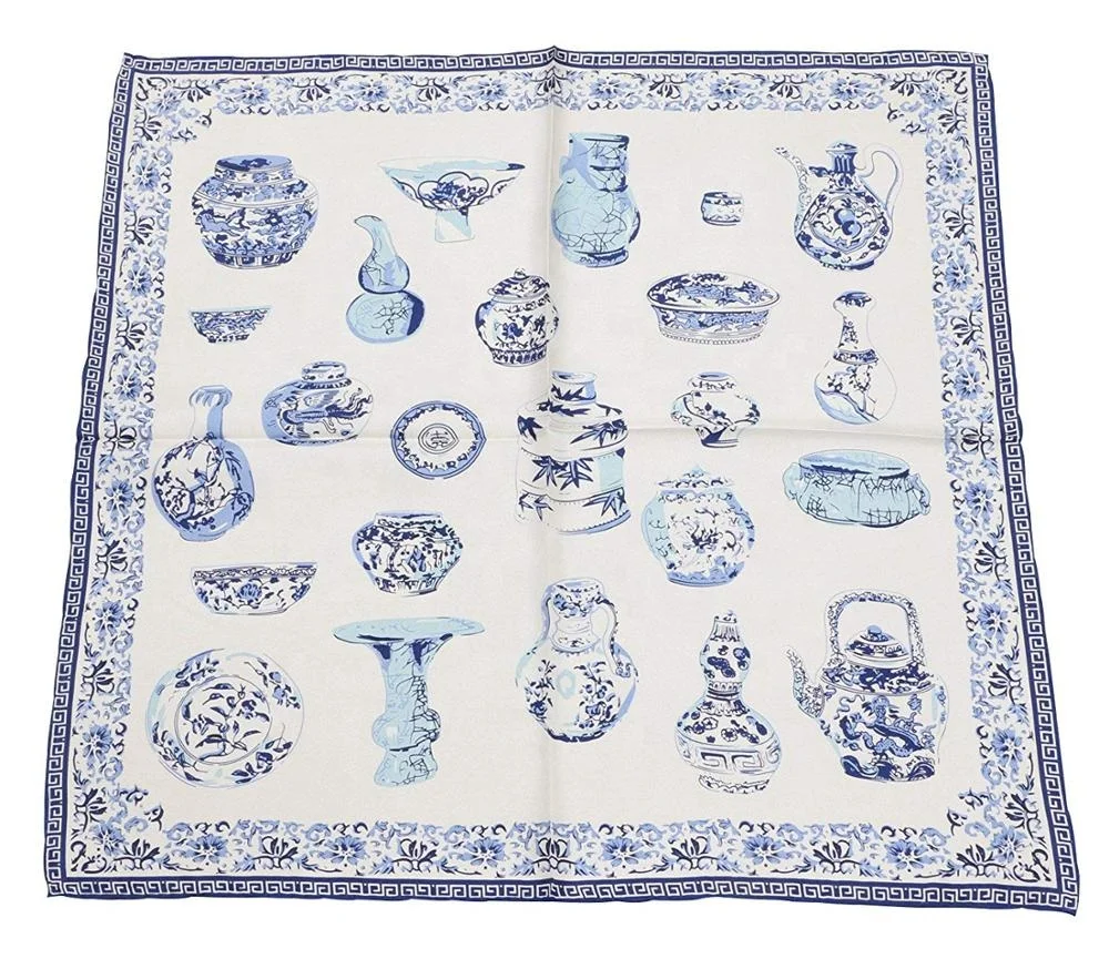 Custom Logo Design Square Designer Pure Silk Scarf Printed 90*90cm ...