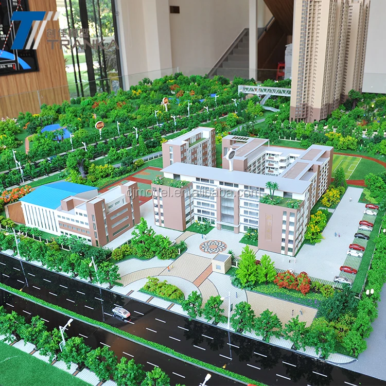 Miniature school building model for construction company ...
