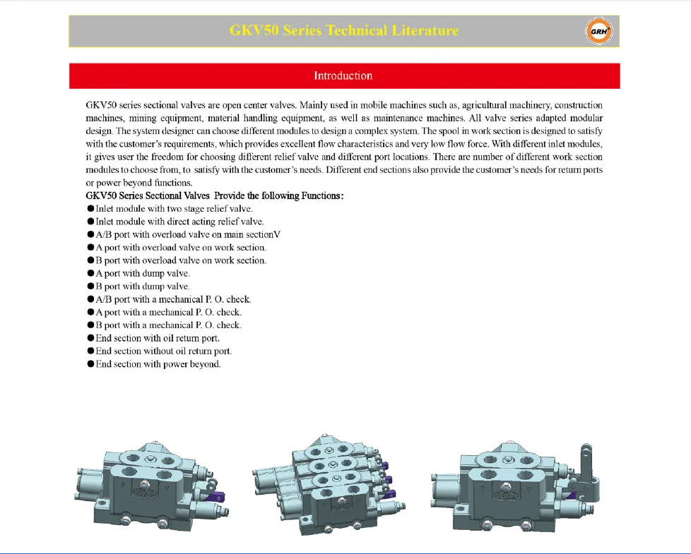 Stackable Hydraulic Valves - Proportional Excavator Control