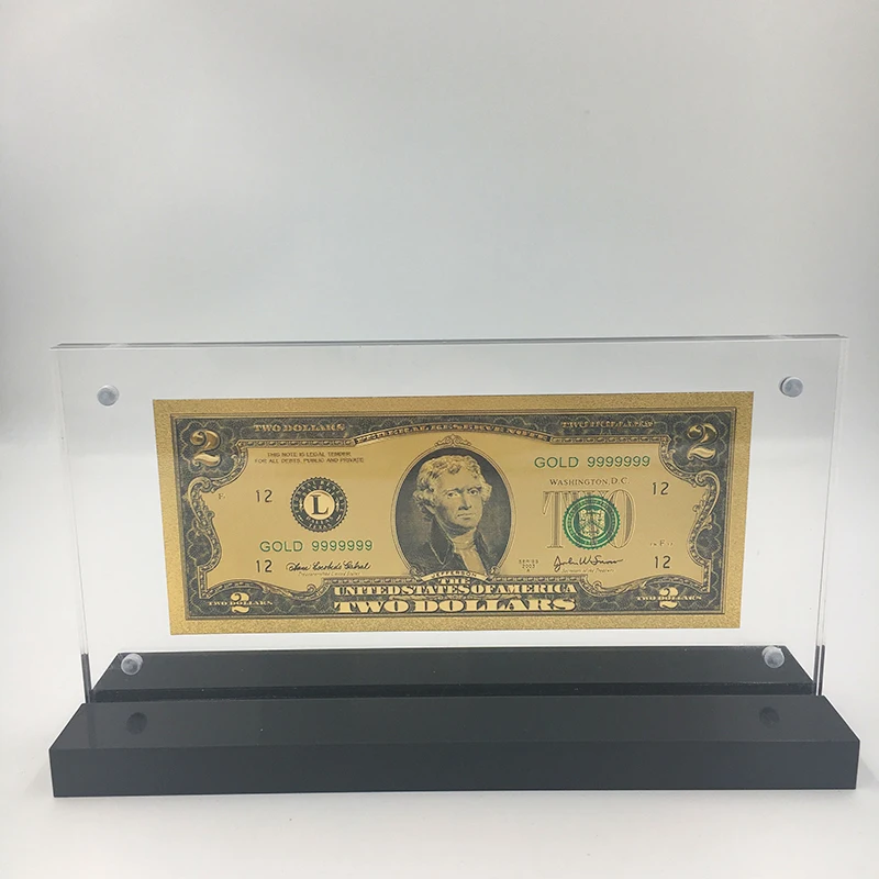 America Style 24K Gold Foil Not Currency 2 US Dollar Banknote for Gifts ...