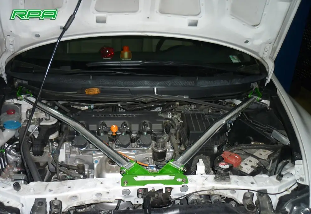 Aluminum Front Engine Strut Bar Tower Brace 3 Point Fit For 06-11 Honda ...