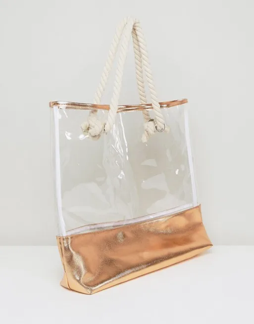 Exquisite Luxury PVC Handbags - Wholesale Rose Gold Beach Bag