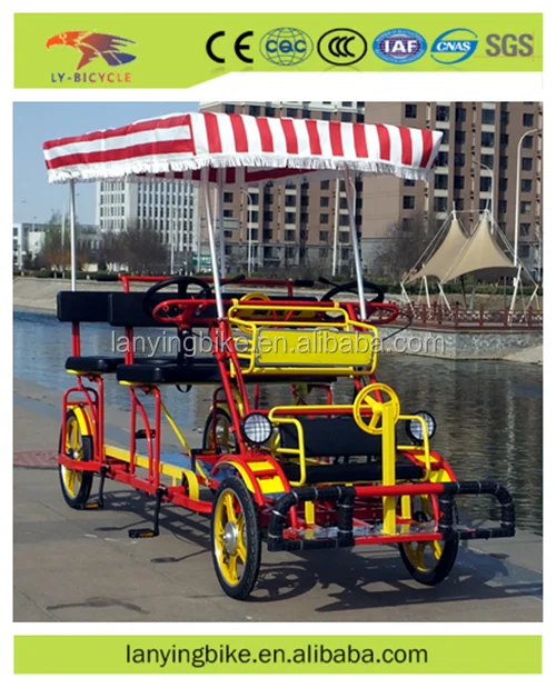 4 Wheel Pedal Car Adult Quad Bike 4 Seater Passenger Rickshaw