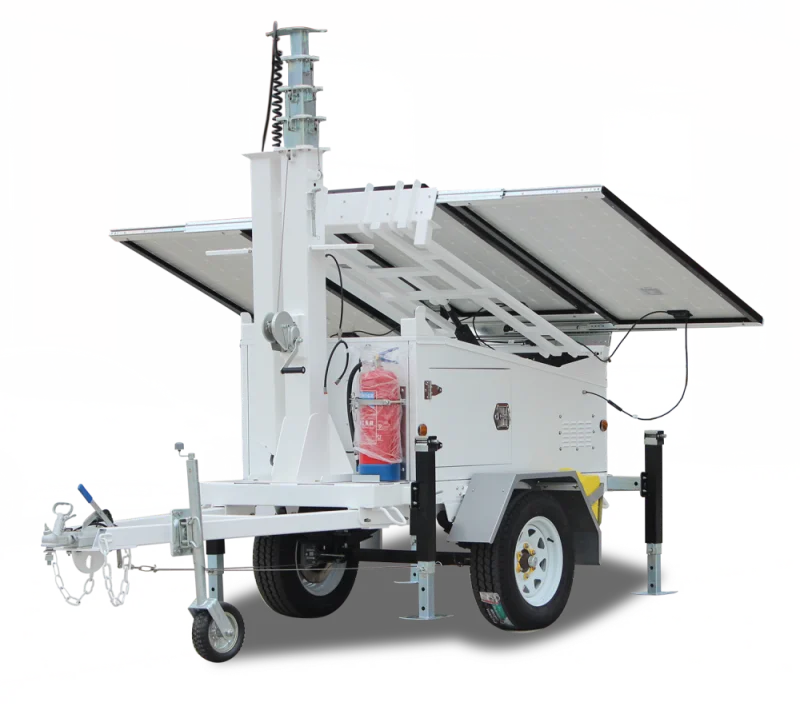 Mobile Telescopic Tower With Solar Panels Vertical 360 Degree Rotation ...
