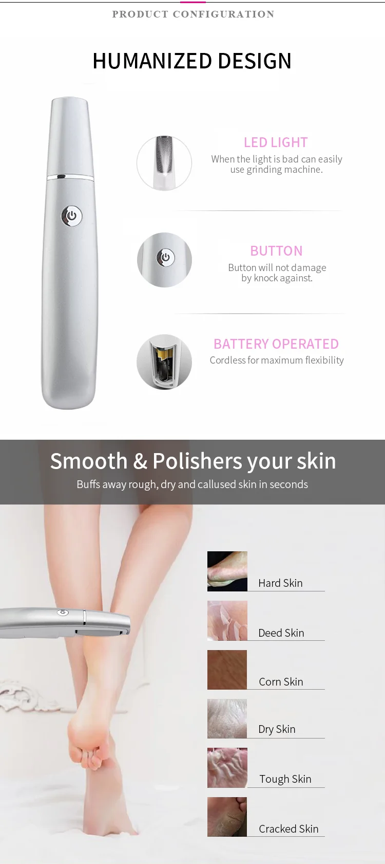 Pink Maximum Flexibility Professional Pedicure Callus Remover Machine ...