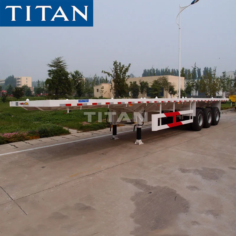 40t 3 Axle Flat Bed Container Car Transport Semi-Trailer Truck Flatbed ...