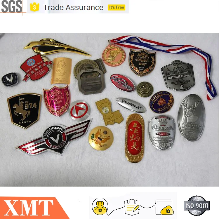 Custom Zinc Alloy Metal Gold Plate Logo 3d Embossed Metal Private For ...