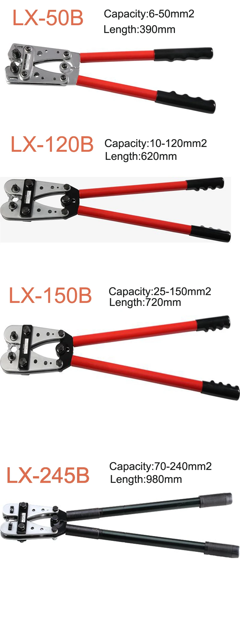 Copper Tube Terminal Crimping Tool - Heavy Duty LX-50B