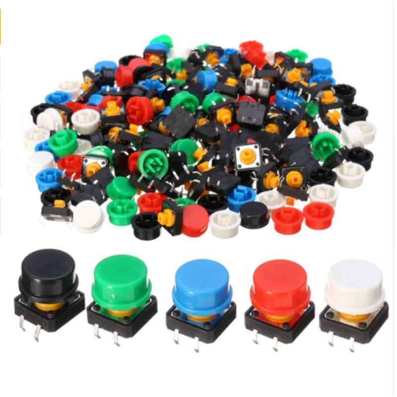 12x12x7.3 Tactile Push Button Switch Momentary Tact Led Different ...