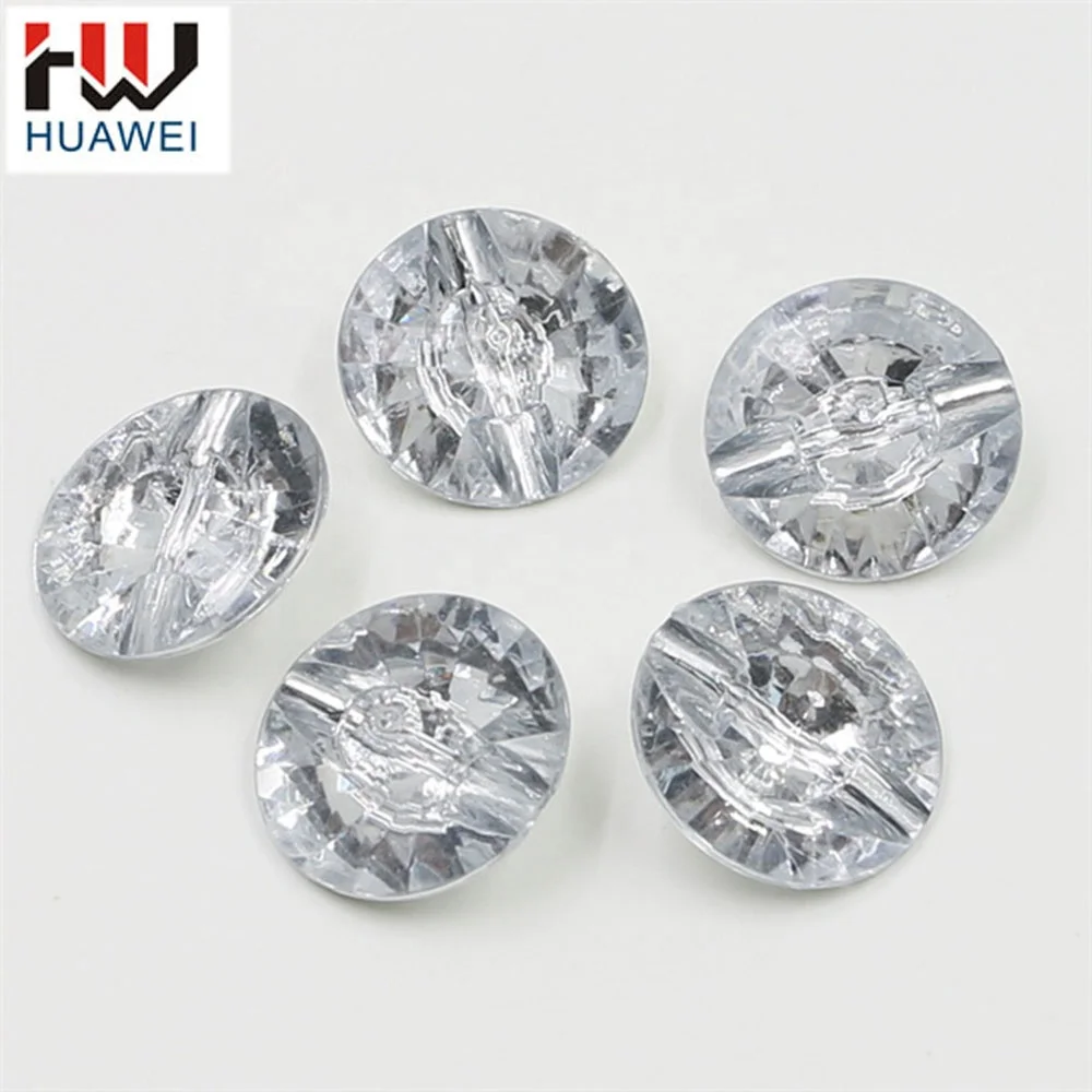 White Clear Acrylic Buttons - Modern & Washable Rhinestones
