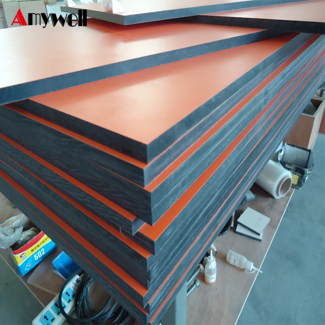 Amyell 13mm Hpl Phenolic Compact Boards Orange Color With Black Core ...