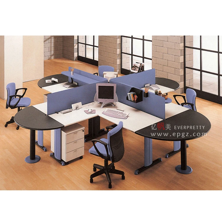 Four Peole Office Workstation Metal Partition Office Cubic Workstation ...