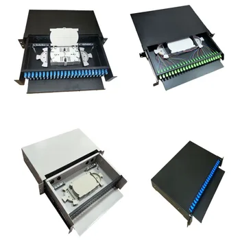 1u 2u Rack Mount Odf Fiber Termination Box 12 24 48 Port Optical ...