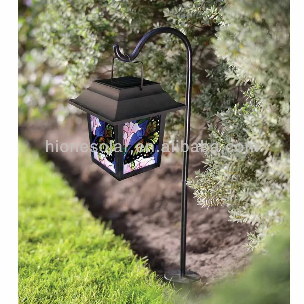 Stained Glass Butterfly Solar Lantern Outdoor - Buy Hanging Glass ...