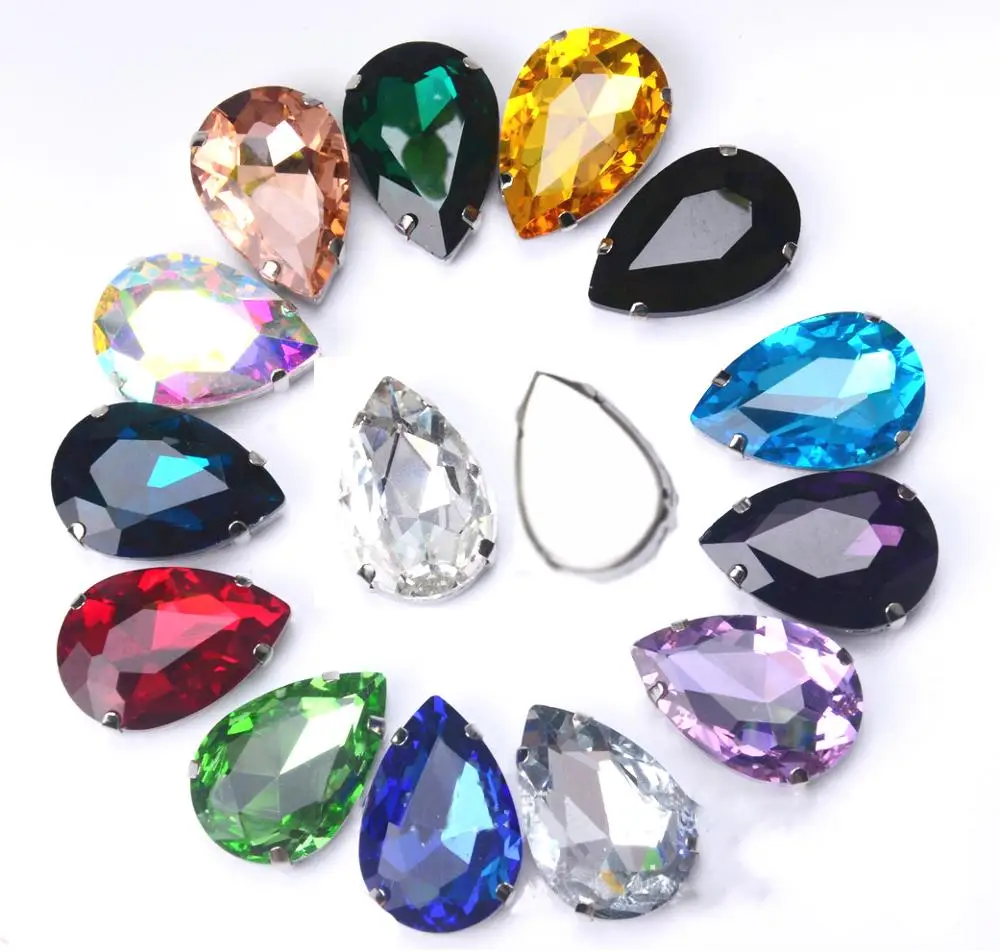 Xulin Teardrop 10*14mm Claw Setting Rhinestone Glass Sew On Stone Claw ...