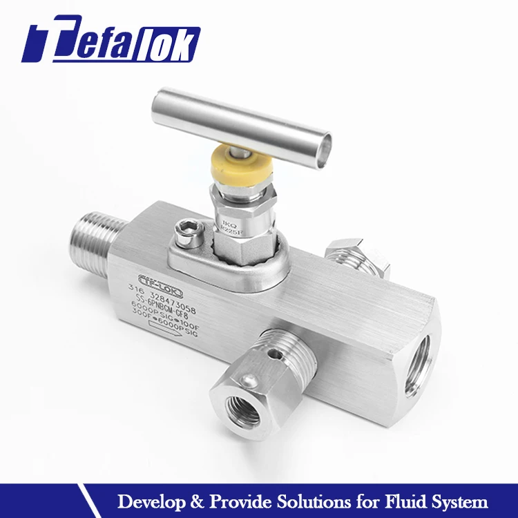 Stainless Steel Female 3-way Valve High Pressure Npt Male Thread Gauge ...