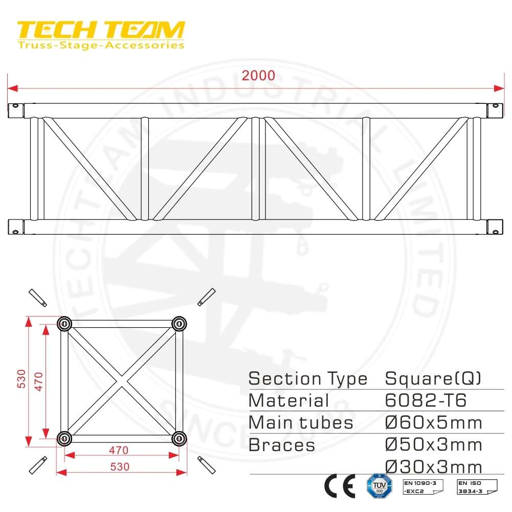 530*530mm High Quality Factory Price Big Size Roof Truss in China ...