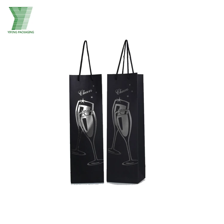 Carrier Paper Bags Whisky Packaging Custom Gold Foil logo champagne ...