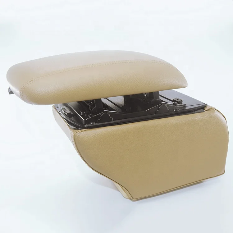 M4 Universal Armrest Console Box with USB - Beige PU Leather