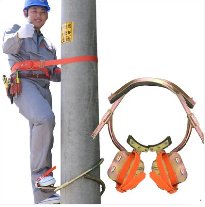 Safe and Efficient Pole Climbing with Adjustable Steel Shoes