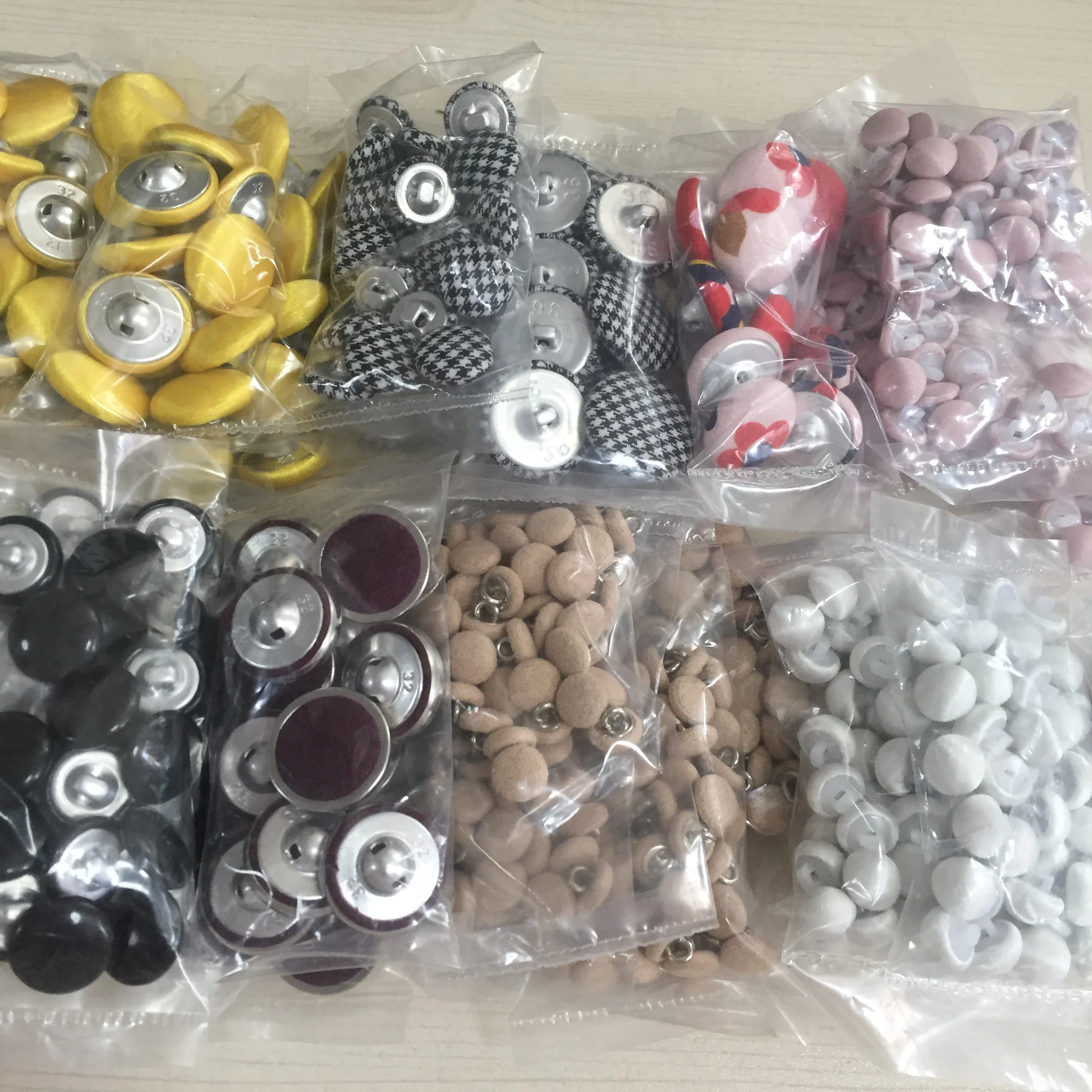 20mm Flat Cloth Covered Buttons With Metal Rings For Coats - Buy Cloth ...