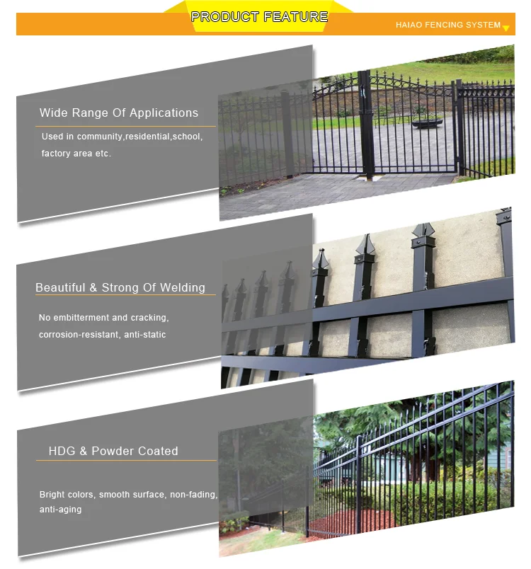 High Quality Best Price Unclimbable Steel Fence Gate Designs