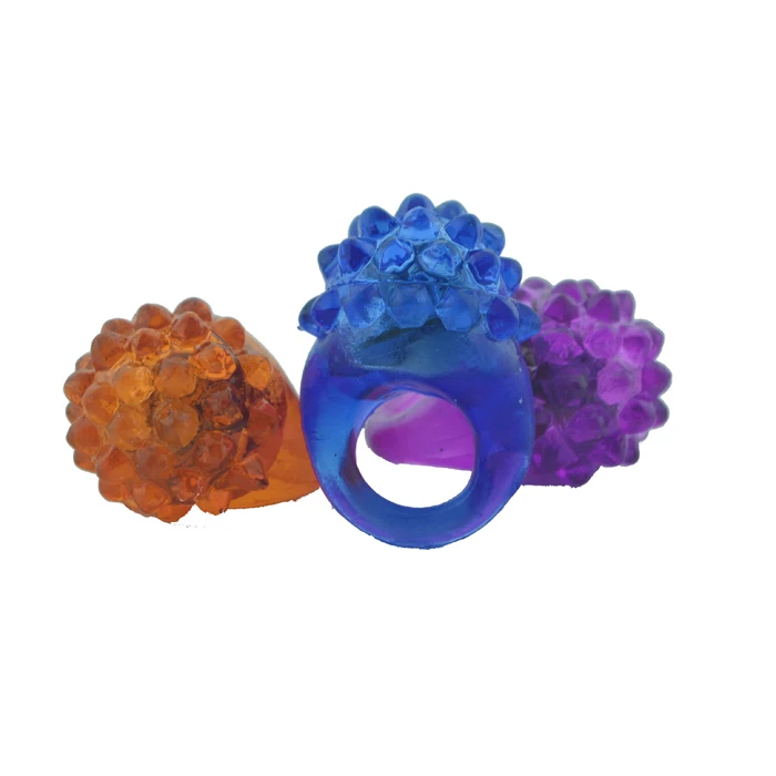 Bumpy Party Blinking Finger LED Ring - RGB Jelly Light