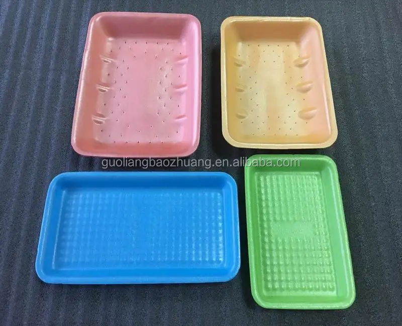 Styrofoam Plates Black Color Meat Packaging Disposable Ps Foam Tray ...