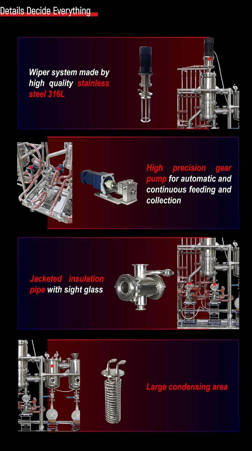 S316l Cast Stainless Steel Molecular Distillation Apparatus Protein And ...