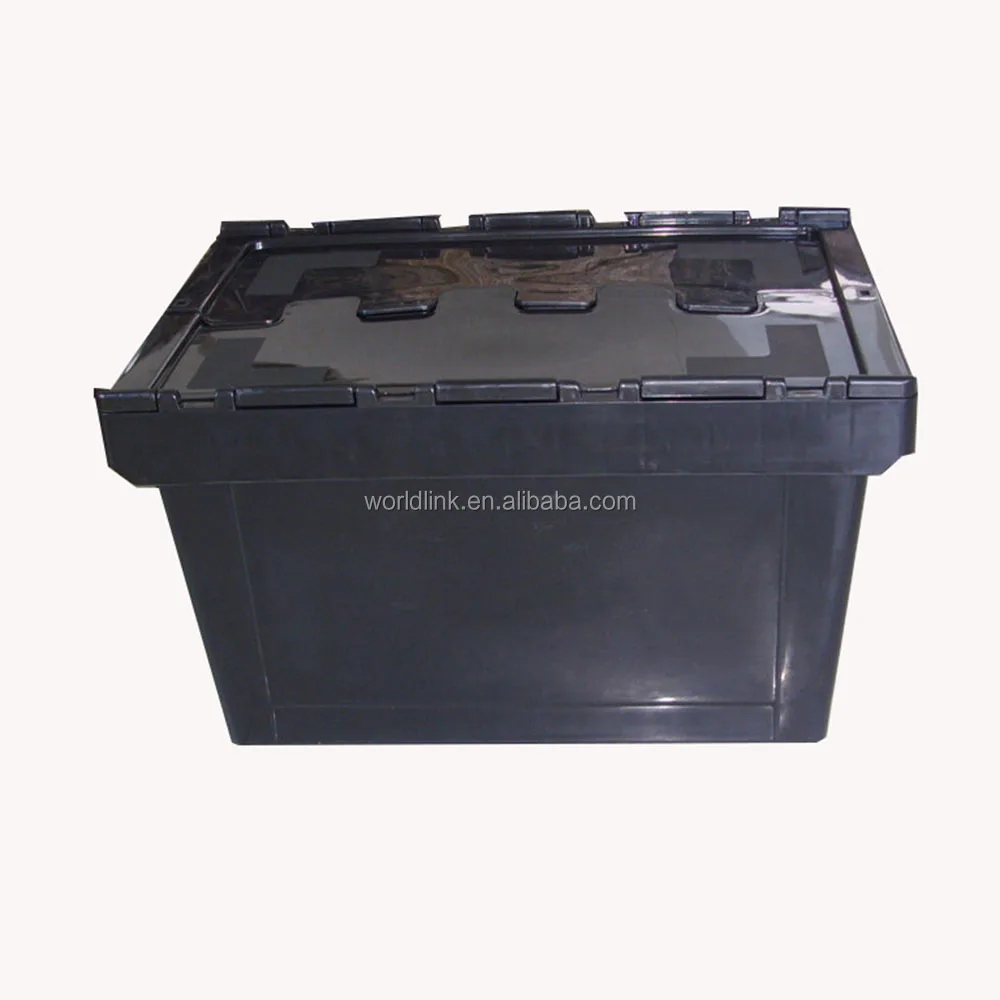 Moving Use Plastic Attached Lid Stacking Totes For Transporting - Buy ...