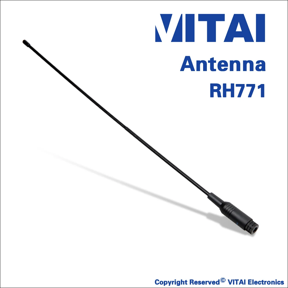 Vitai Rh-771 Two Way Radio Antenna 40cm With Bnc/sma Male/female Connector Gain 3.2db/2.15db ...