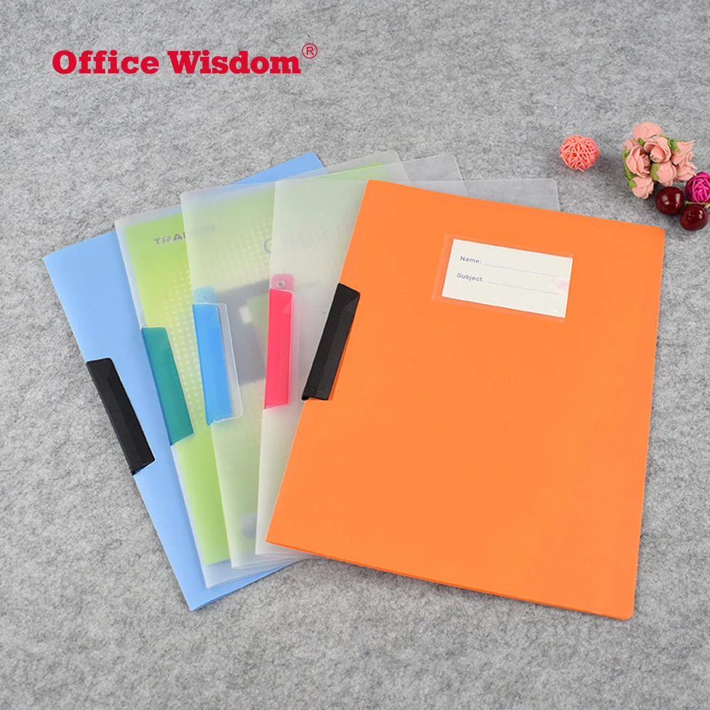 Office Wisdom A4 PP Plastic Rotary Clip File Folder