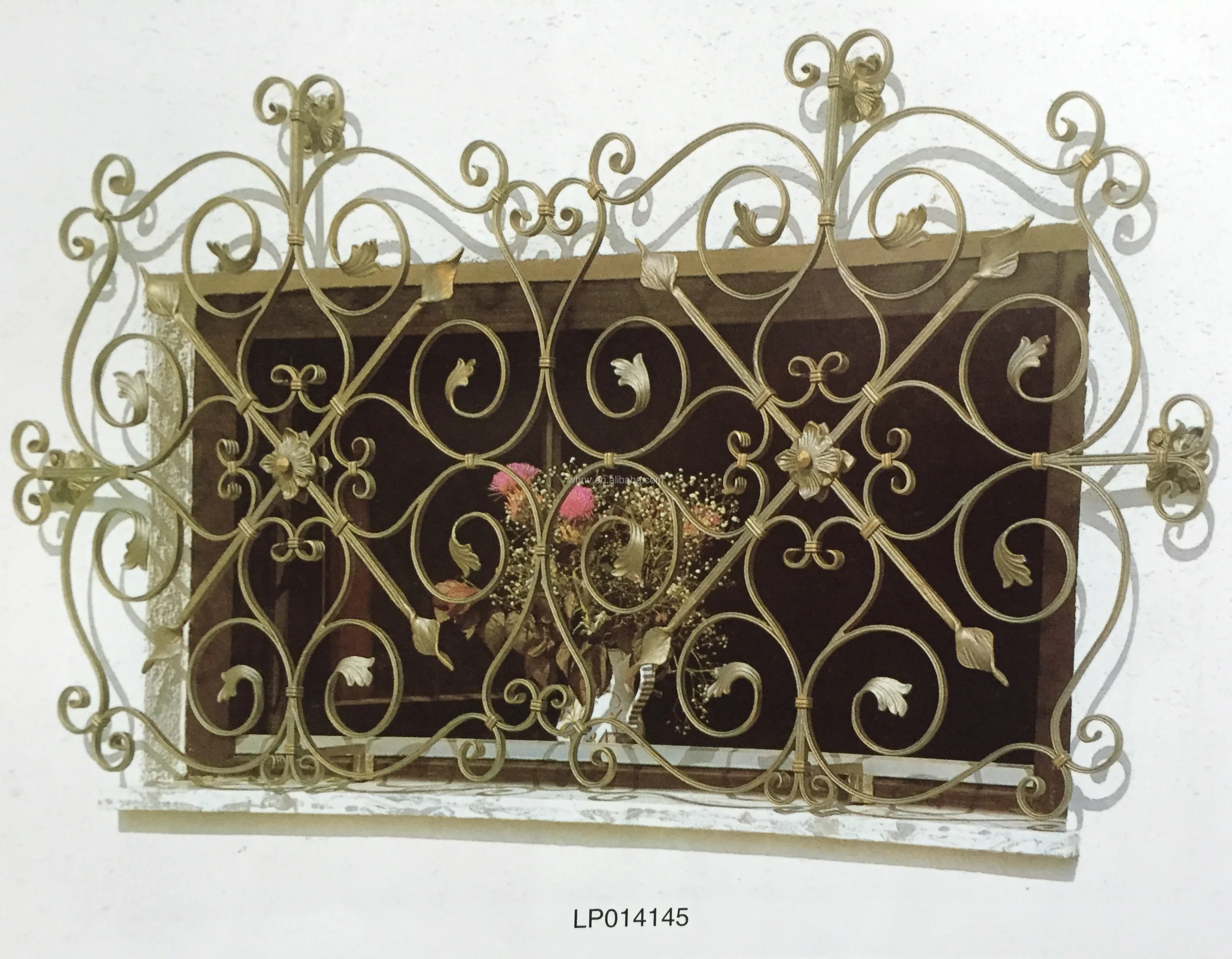 Ornamental wrought iron window grill design decorative security window ...