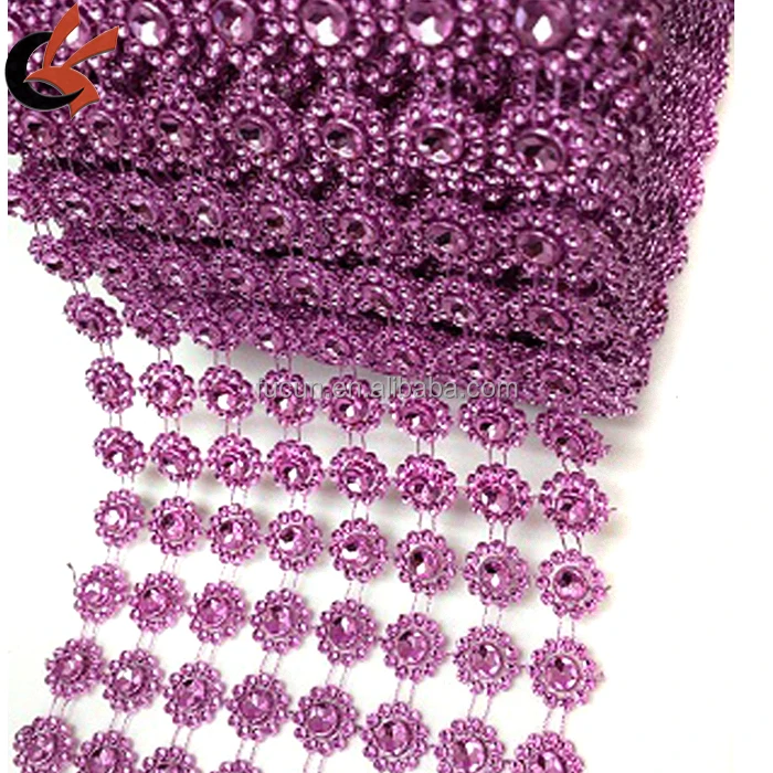 Bling Ribbons Plastic Flower Mesh Wraps For Wedding Centerpieces ...
