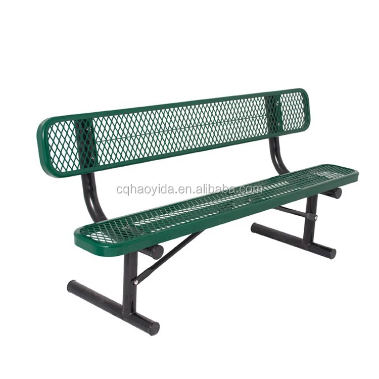 Public Outdoor Furniture Outdoor Bench Steel Thermoplastic Coated Metal ...
