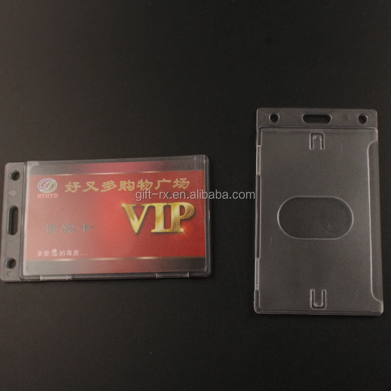 Rigid Vertical Transparent Clear Id Card Holder Pvc Hard Plastic Credit ...
