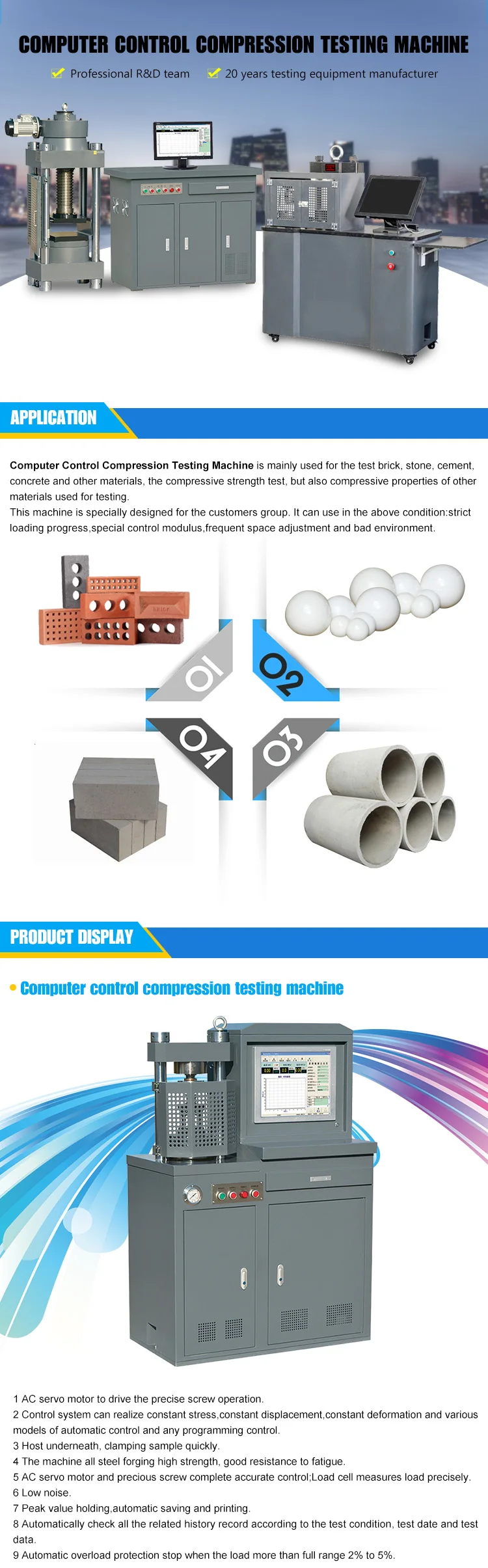 Yaw-100d 100kn Compression Testing Machine For Cement Block\compressive ...