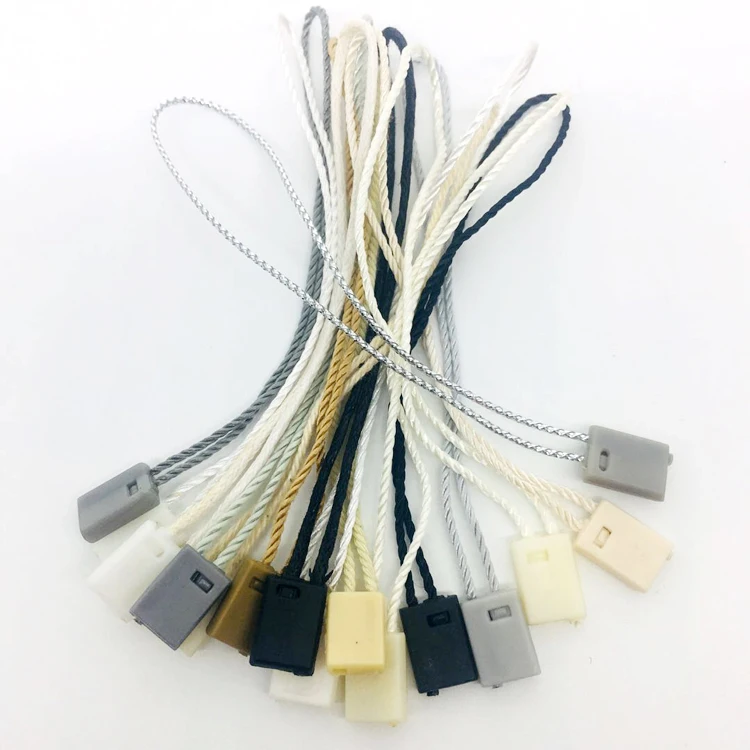 Custom Hang Tag String Bullet Seal Lock With Color Wax Cotton Cord ...