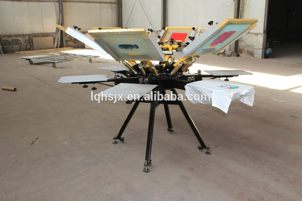 Heavy Duty Manual Multicolor Rotary Screen Printing Machine With Double ...