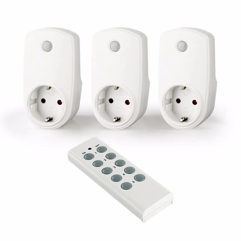 3 Wireless Remote Control Switches Socket Power Outlets Electrical ...