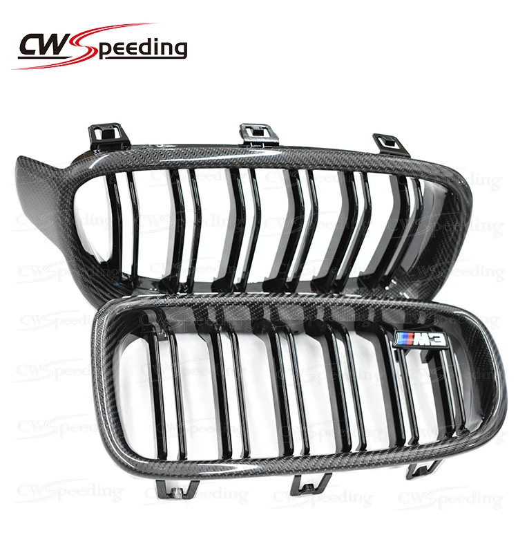M Style Carbon Fiber Front Bumper Grille Front Grill For Bmw 5 Series ...
