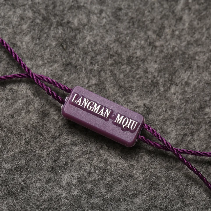 Customized Embossed Logo Plastic String Seal Tag for Garment