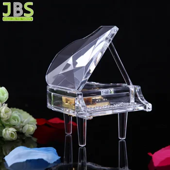 Clear Acrylic Piano Mechanical Music Box With Led Light - Buy ...